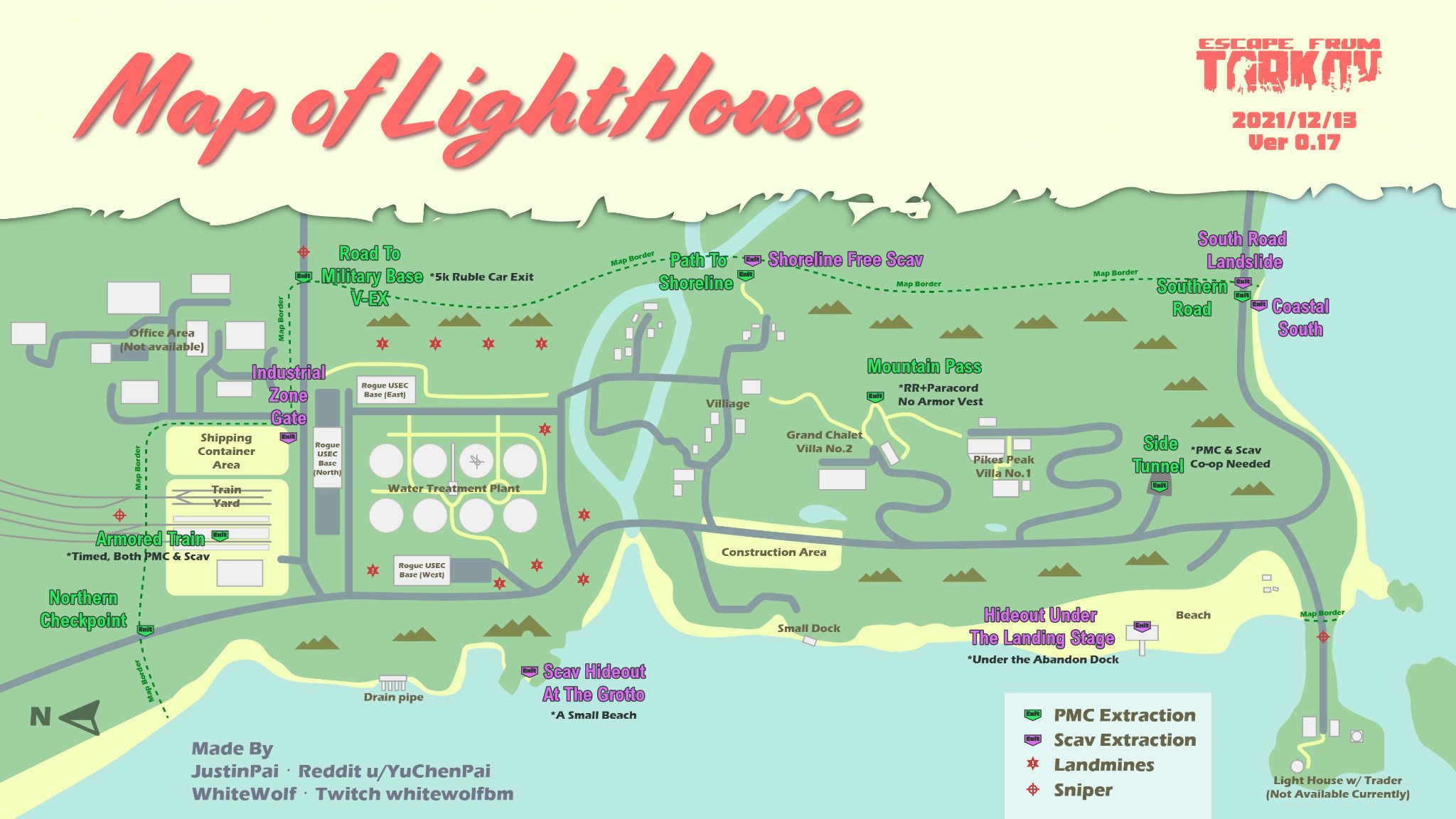 【EFT】『ライトハウス(Lighthouse)』脱出口まとめ【エスケープフロムタルコフ】 - 寝ても覚めても